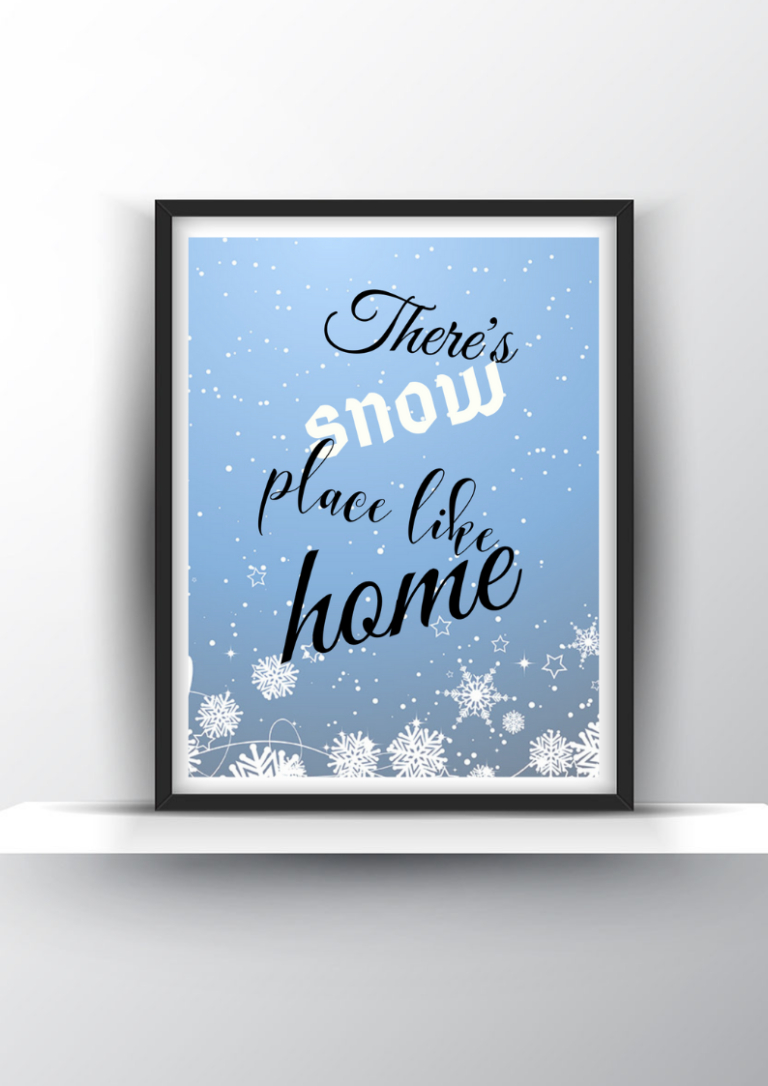 There's Snow Place Like Home Christmas Printable Wall Art - Shark ...