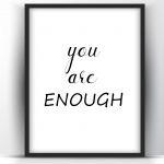 You are Enough Motivational Floral Printable Wall Art - Shark Printables