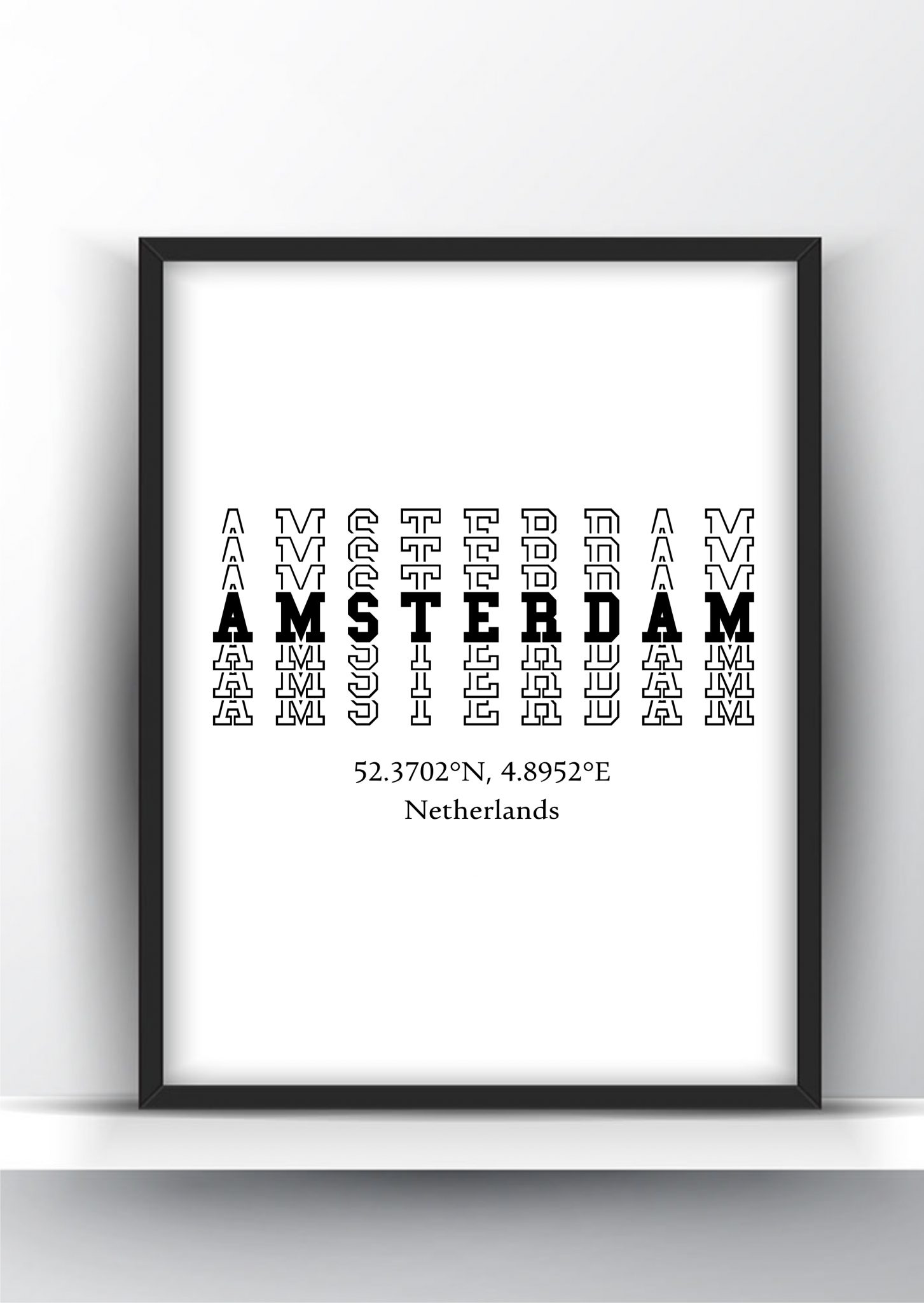 Amsterdam Typography Printable Wall Art and Poster - Shark Printables
