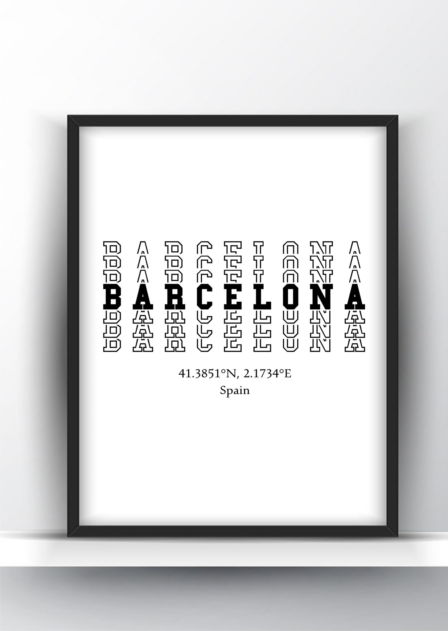 Barcelona Typography Printable Wall Art and Poster - Shark Printables