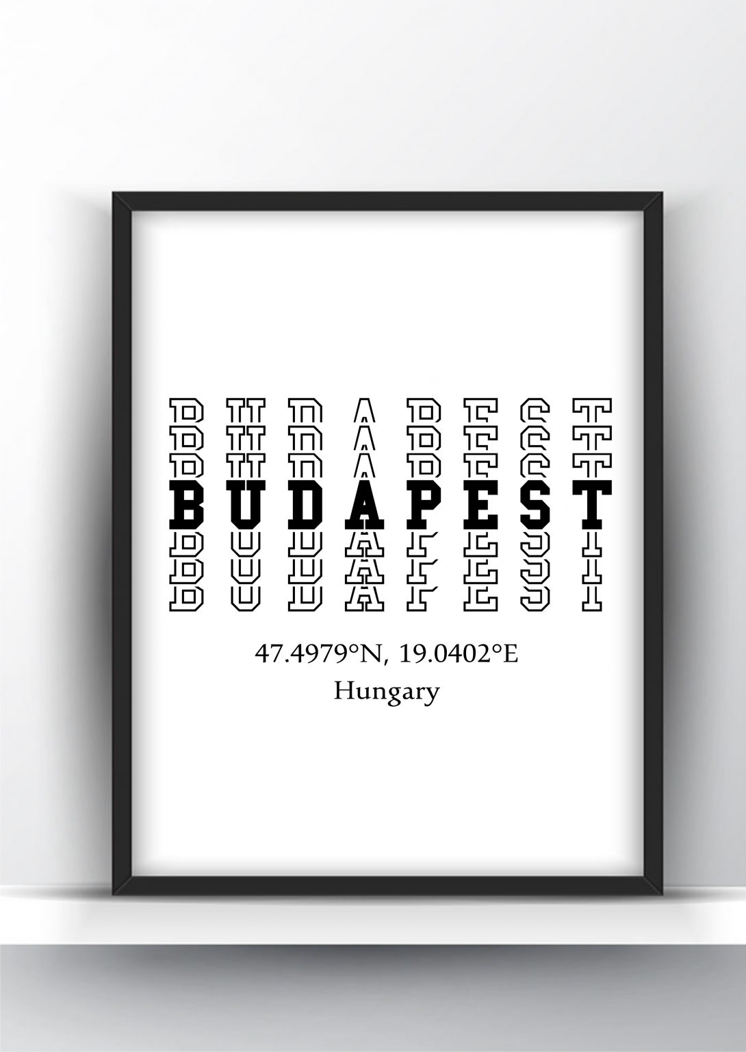 Budapest Typography Printable Wall Art and Poster - Shark Printables