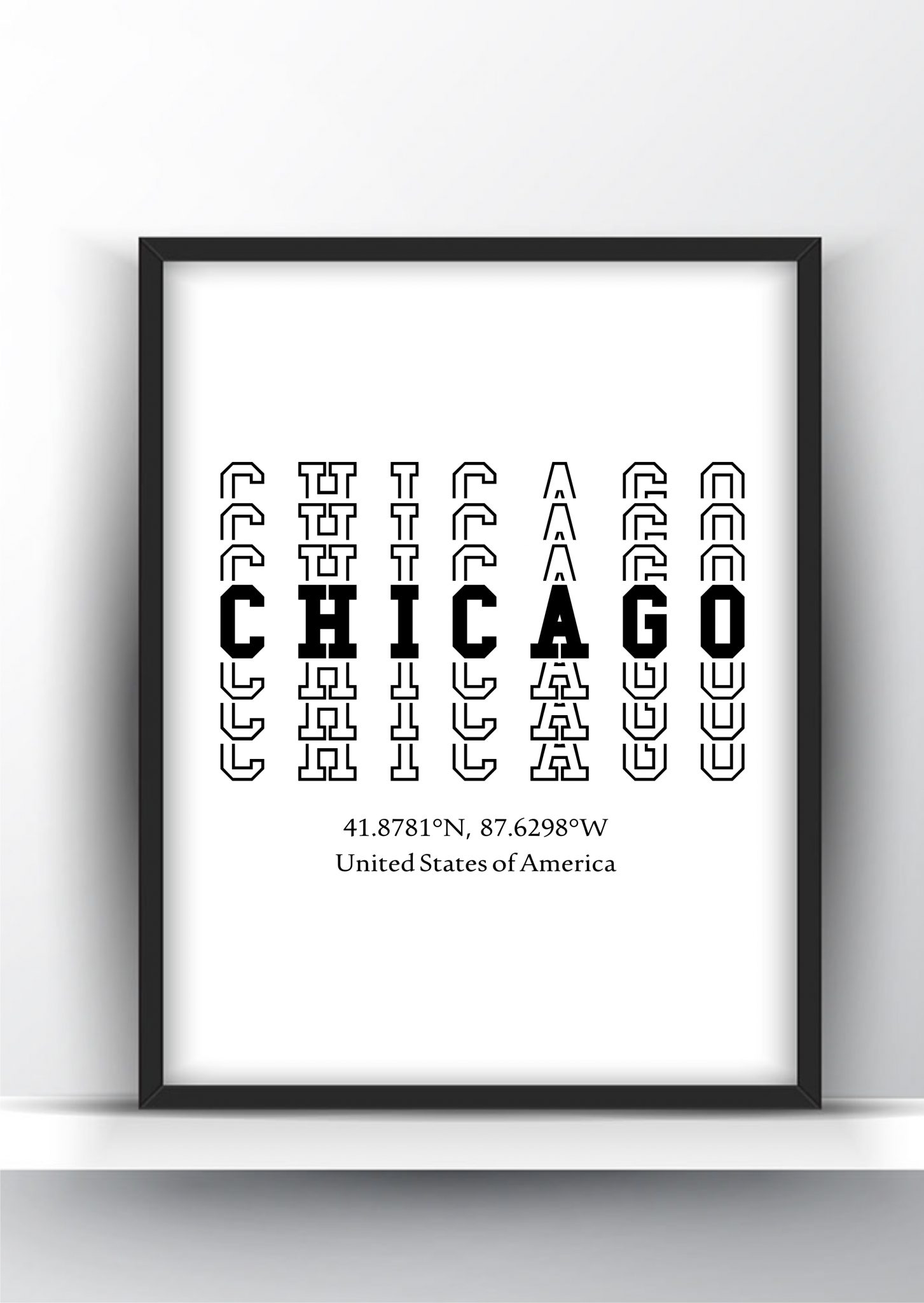 Chicago Typography Printable Wall Art and Poster - Shark Printables