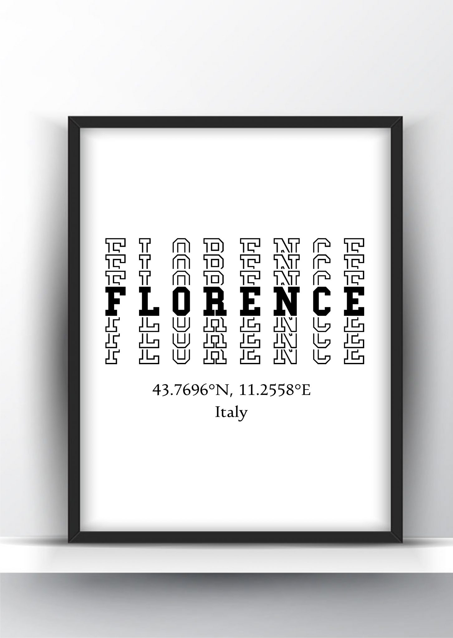 Florence Typography Printable Wall Art and Poster - Shark Printables
