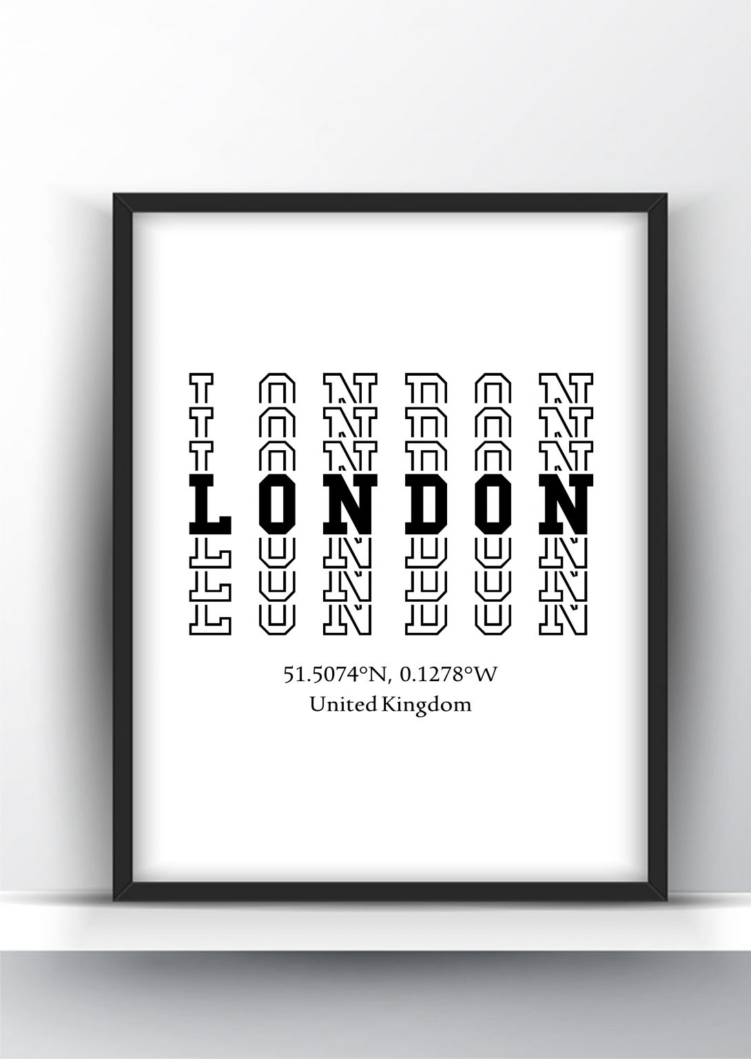 London Typography Printable Wall Art and Poster - Shark Printables