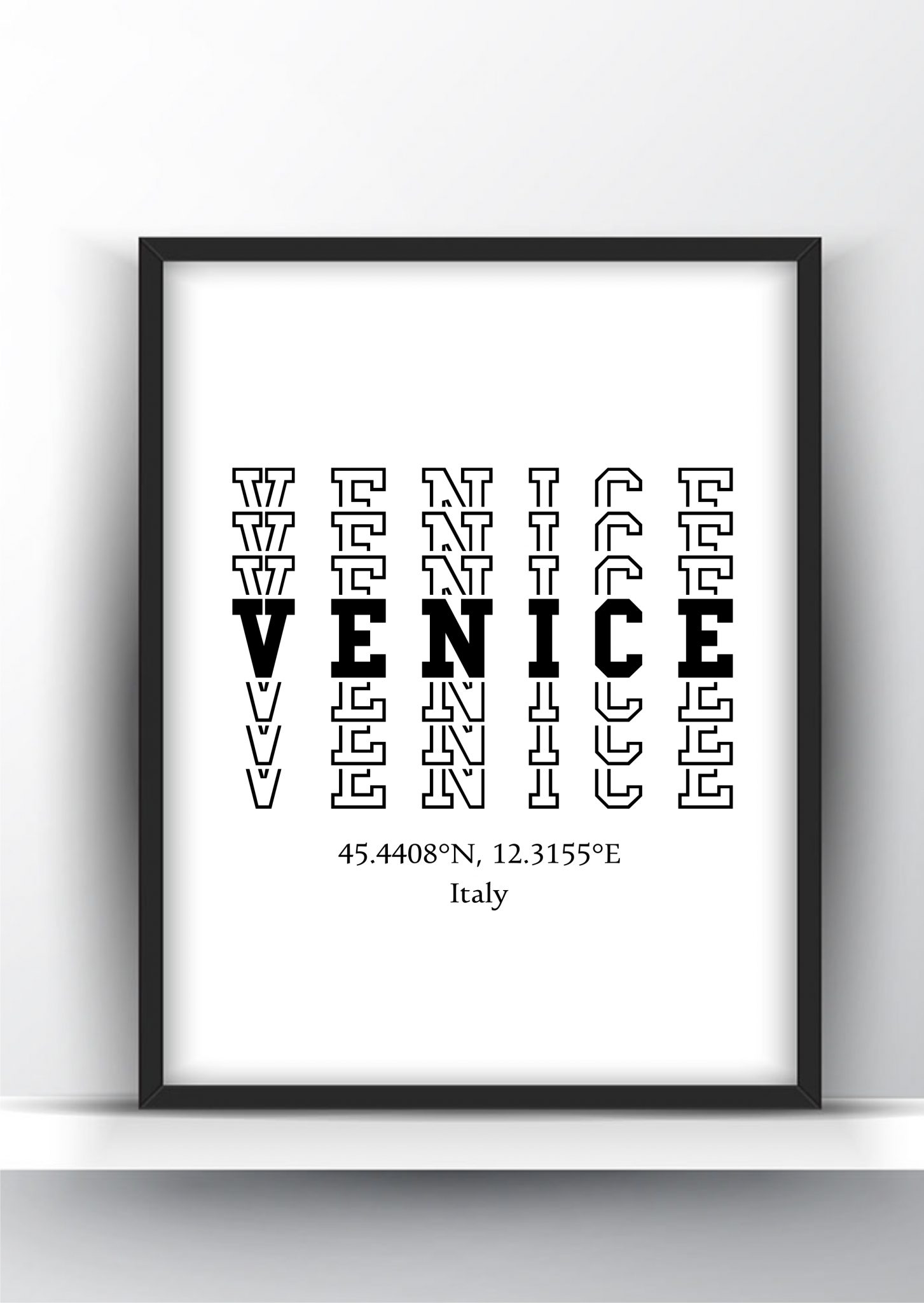 Venice Typography Printable Wall Art and Poster - Shark Printables