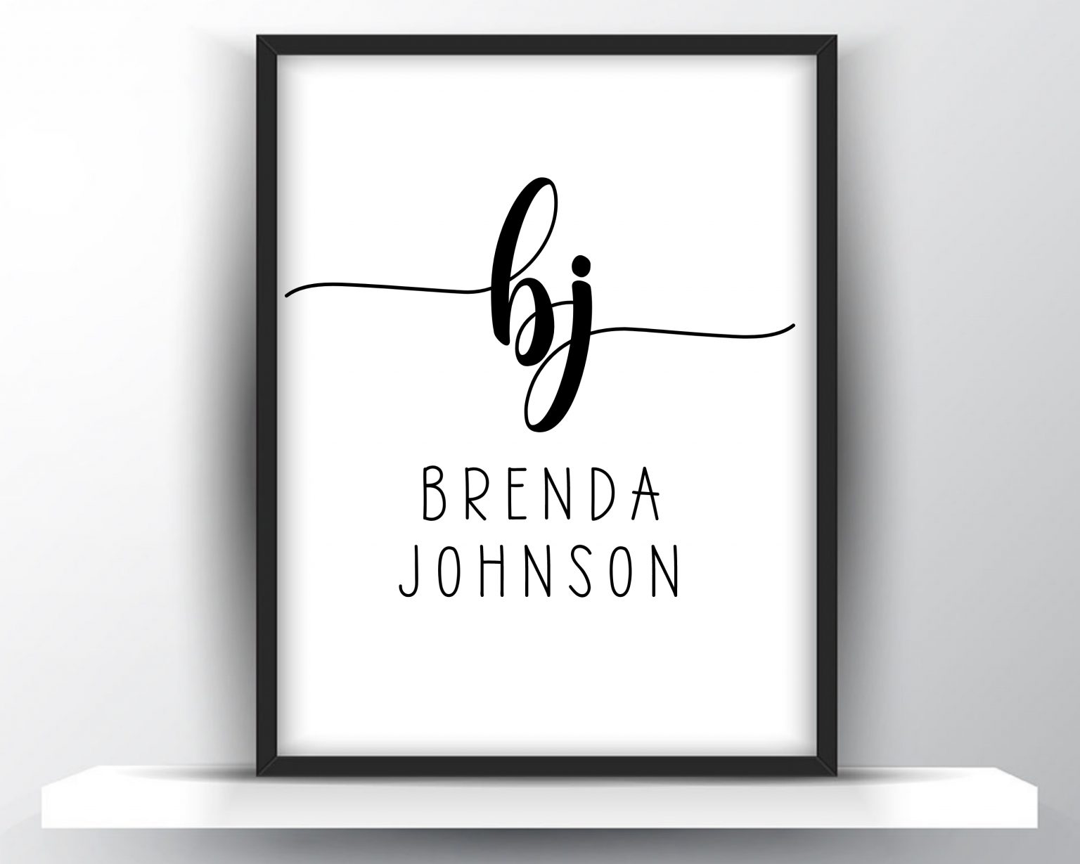 Personalized Name Monogram Initials Printable - Shark Printables