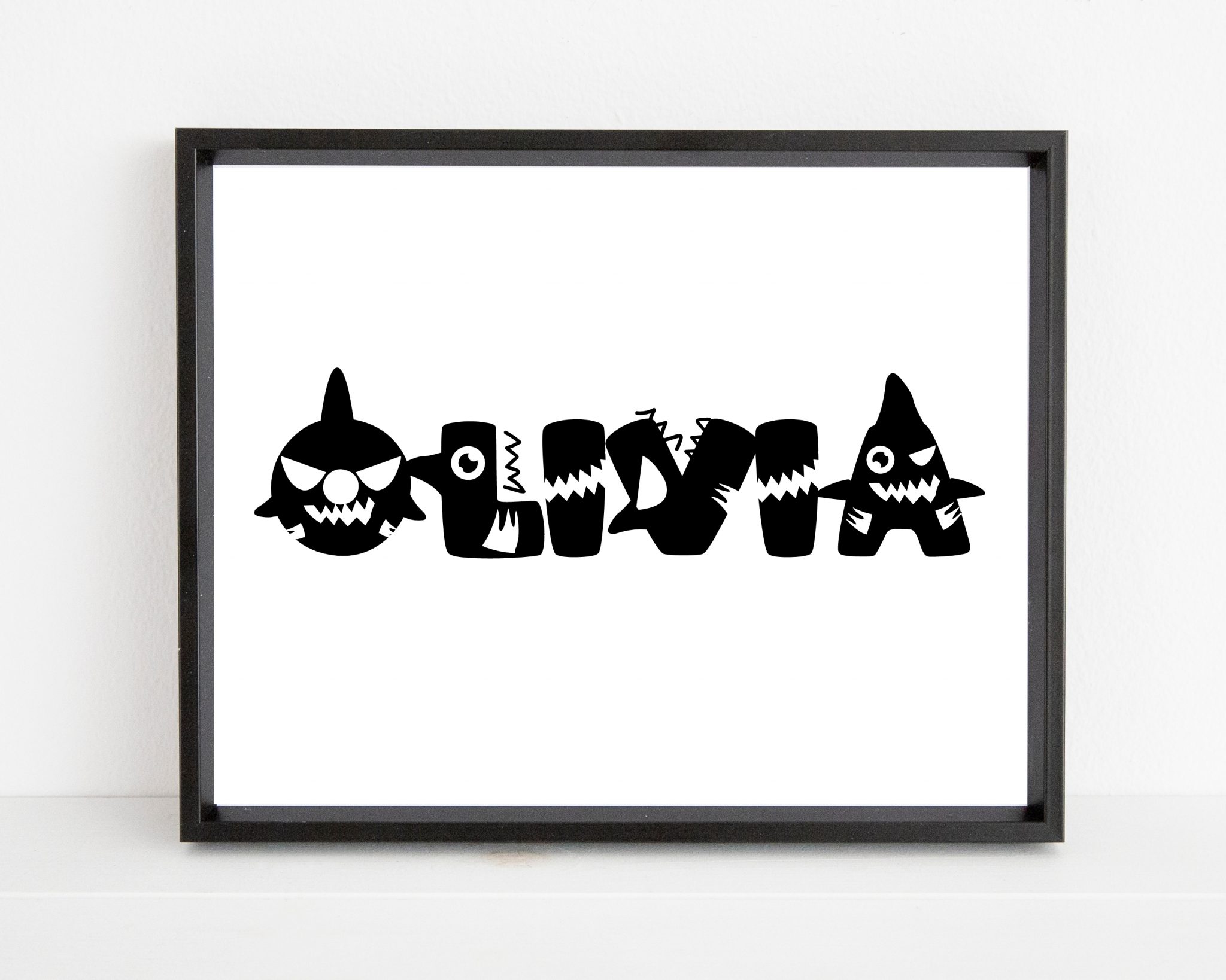 Personalized Baby Shark Kids Name Printable Wall Art - Shark Printables