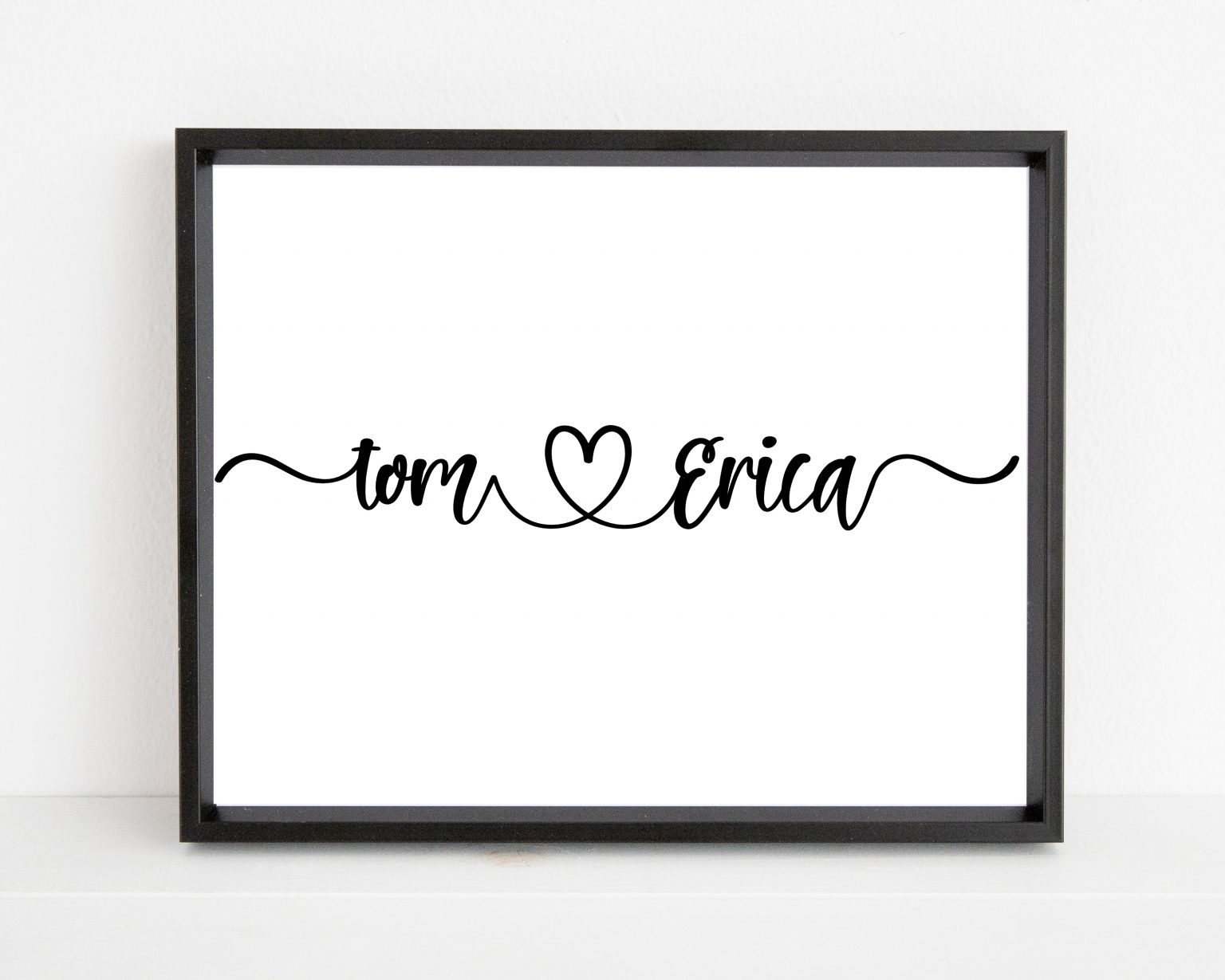 Custom Couple Names Printable Wall Art - Shark Printables