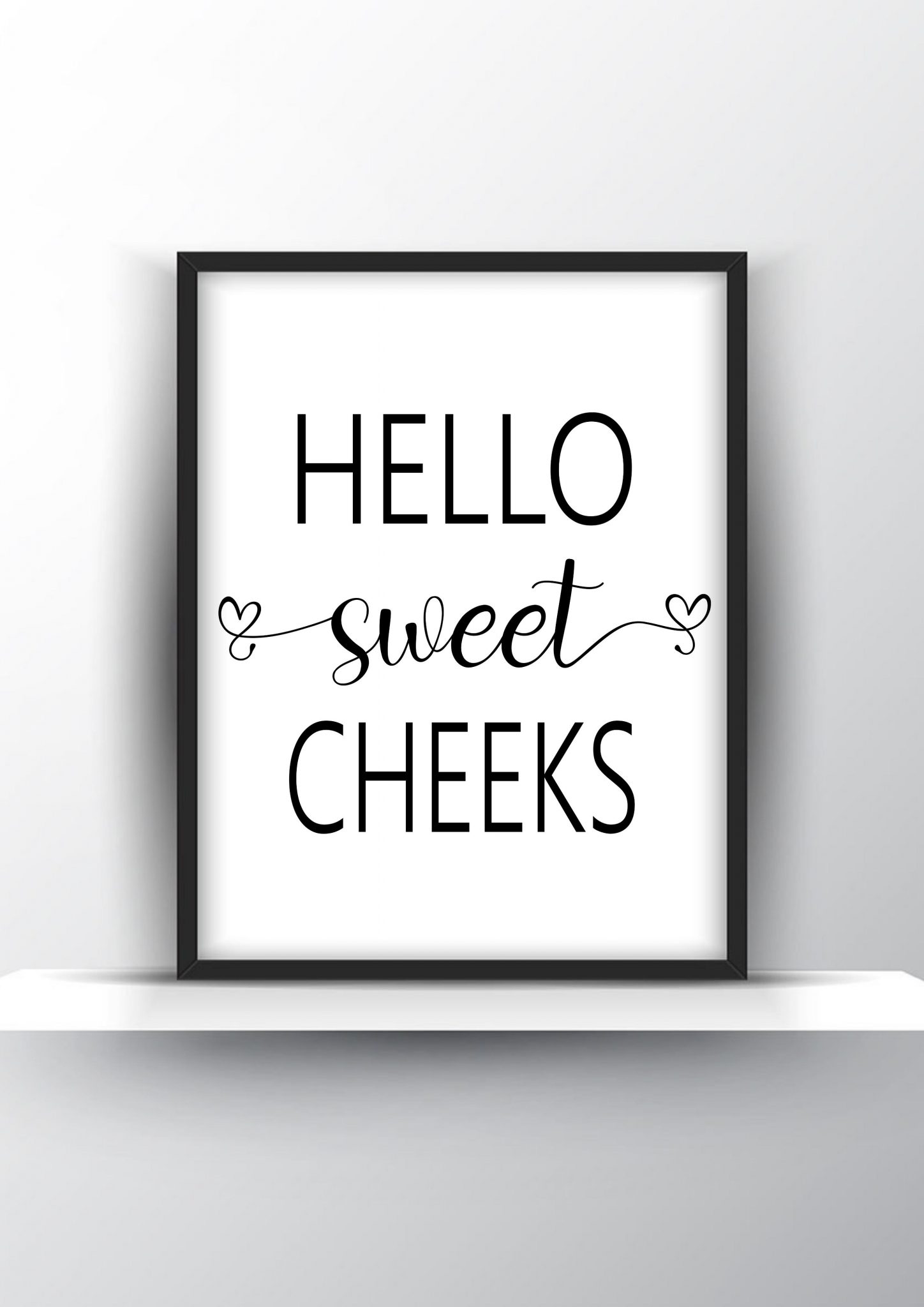 Hello Sweet Cheeks Unframed And Framed Wall Art Poster Print - Shark ...
