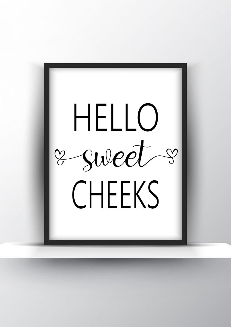 Hello Sweet Cheeks Unframed And Framed Wall Art Poster Print - Shark ...