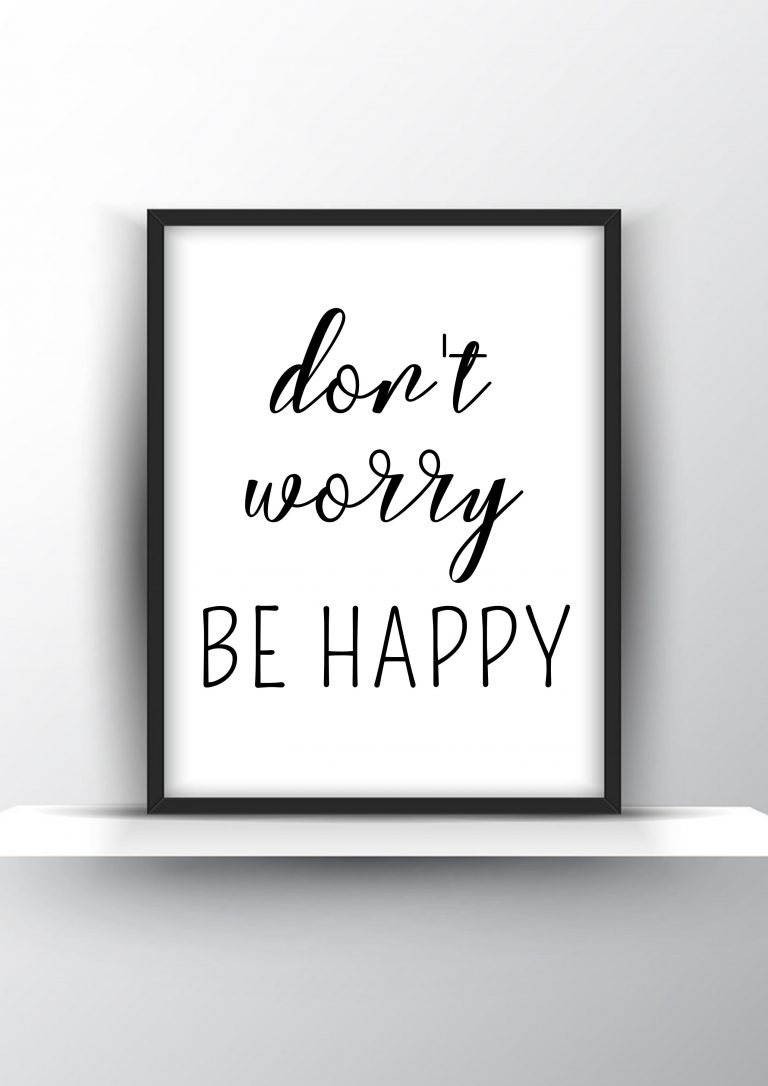 Don't Worry Be Happy Unframed And Framed Wall Art Poster Print - Shark ...