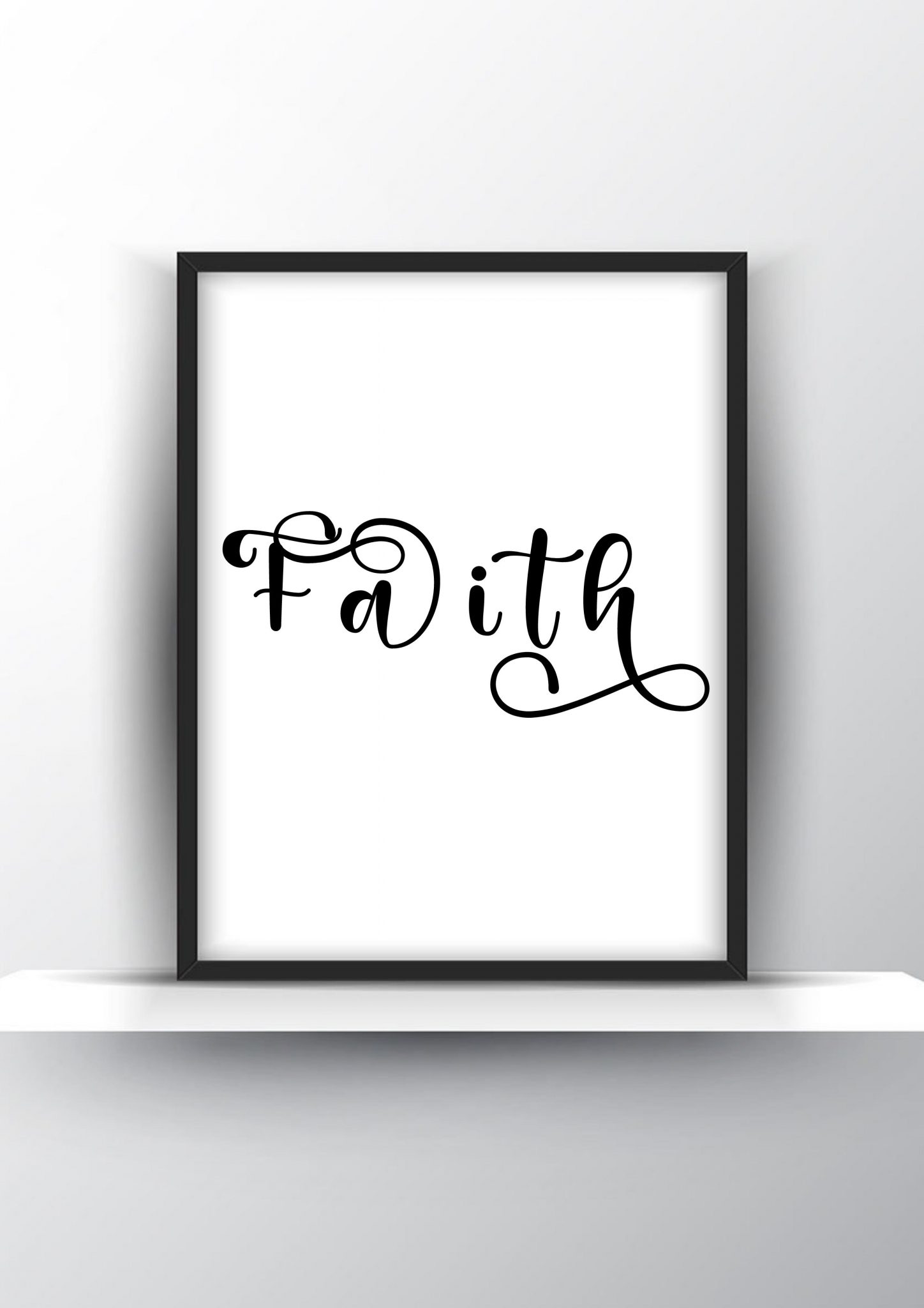 Faith Unframed And Framed Wall Art Poster Print - Shark Printables