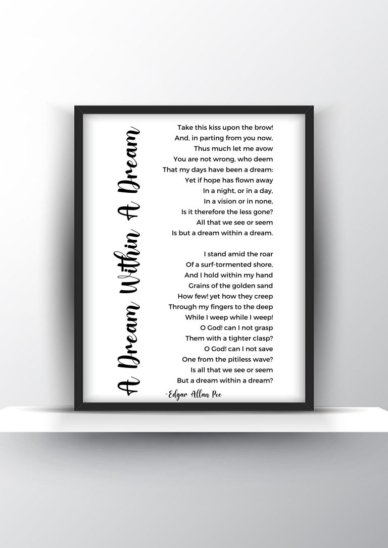 A Valentine Poem by Edgar Allan Poe Printable Wall Art - Shark Printables