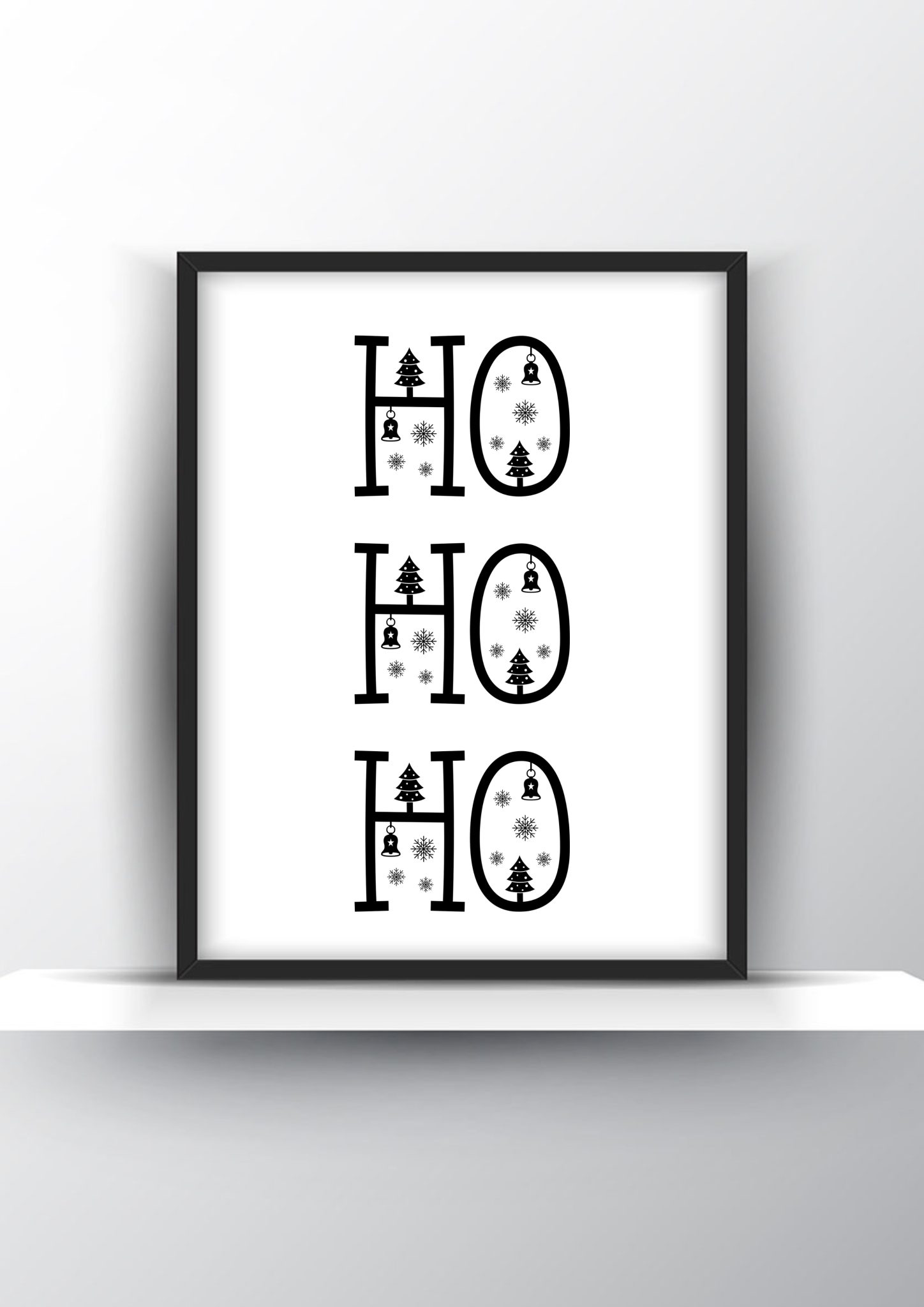 Hohoho Christmas Printable Wall Art - Shark Printables