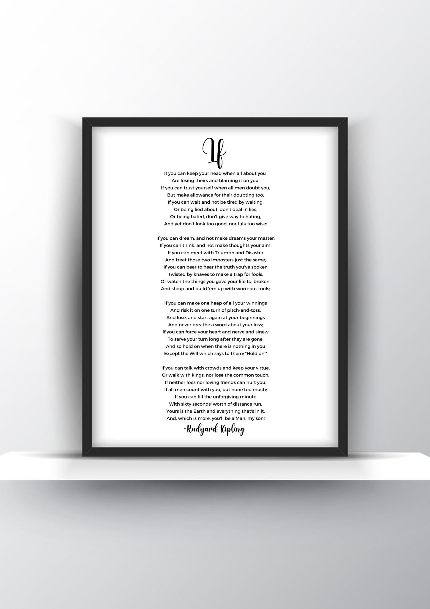 If Poem by Rudyard Kipling Printable Wall Art - Shark Printables