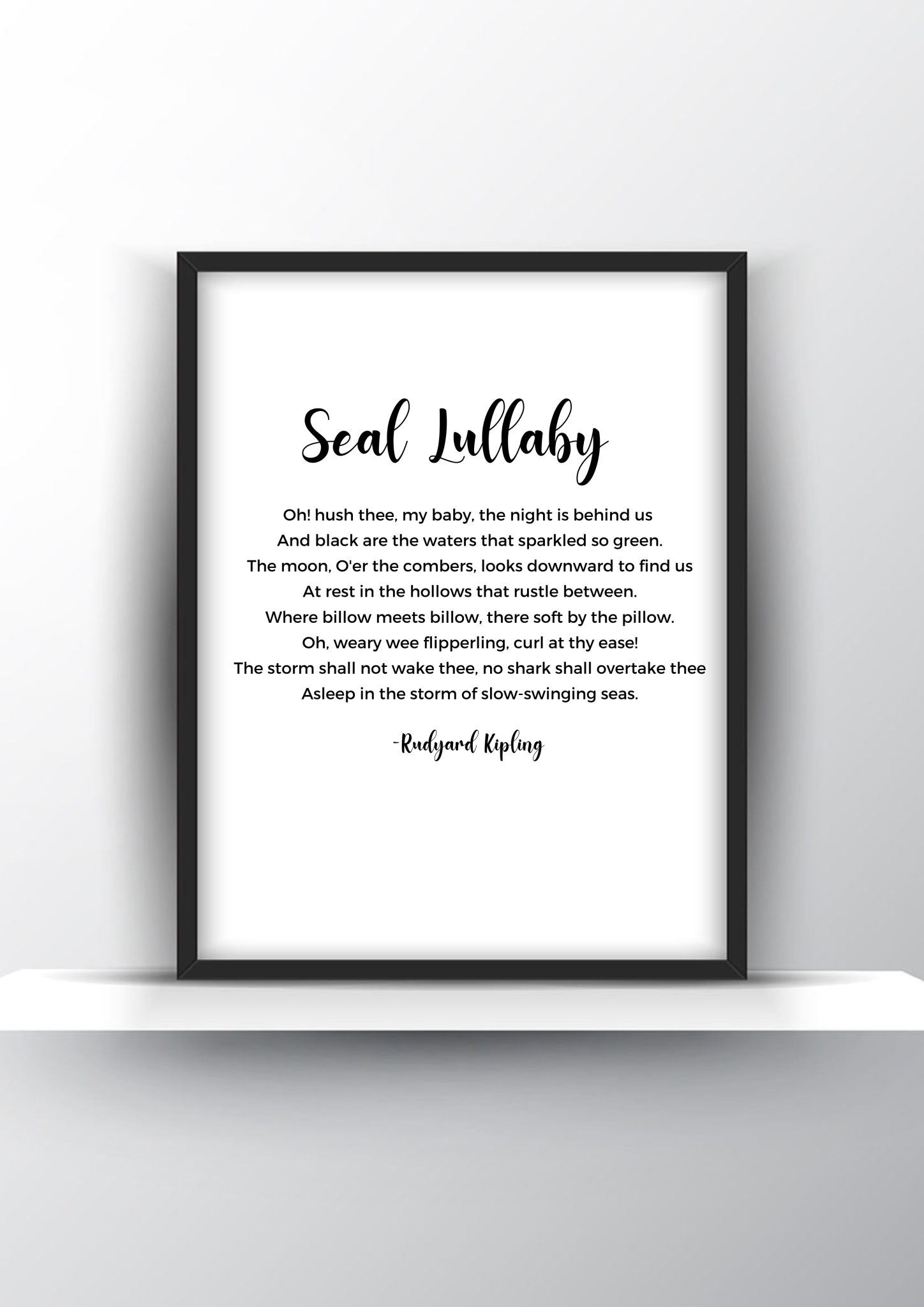 Seal Lullaby Poem by Rudyard Kipling - Shark Printables