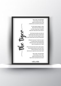 The Tiger Poem by William Blake Printable Wall Art - Shark Printables