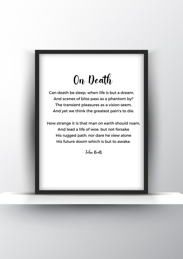 On Death Poem by John Keats - Shark Printables