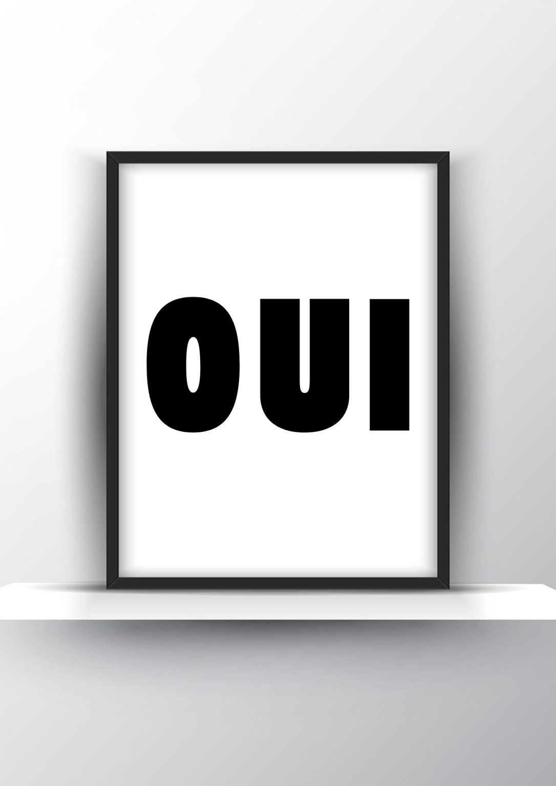 Oui Printable Wall Art - French Slogan Print - Shark Printables