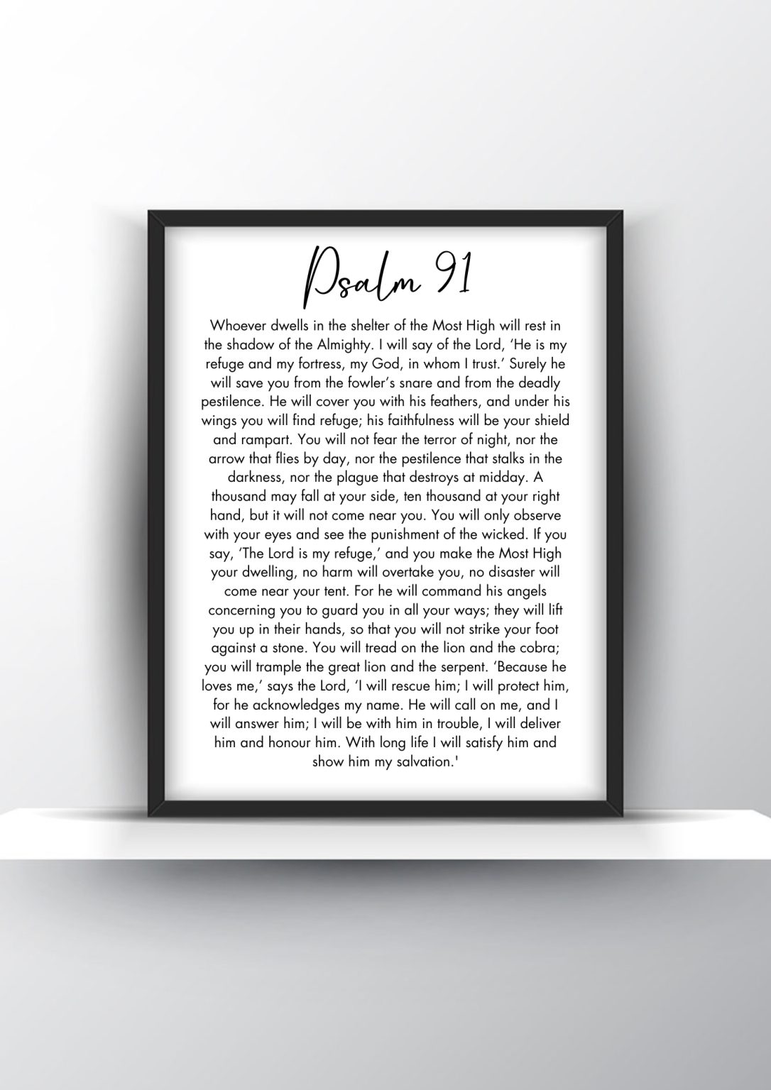 Psalm 91 Printable Wall Art - Bible Verse Wall Art Print - Shark Printables