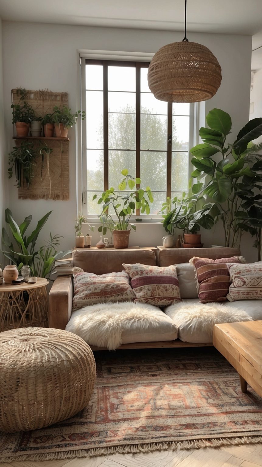How To Decorate A Living Room Boho Style - Shark Printables