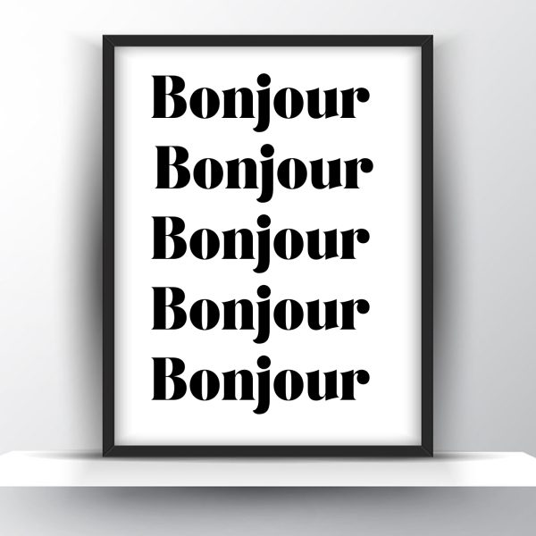 Bonjour Printable Wall Art - Shark Printables