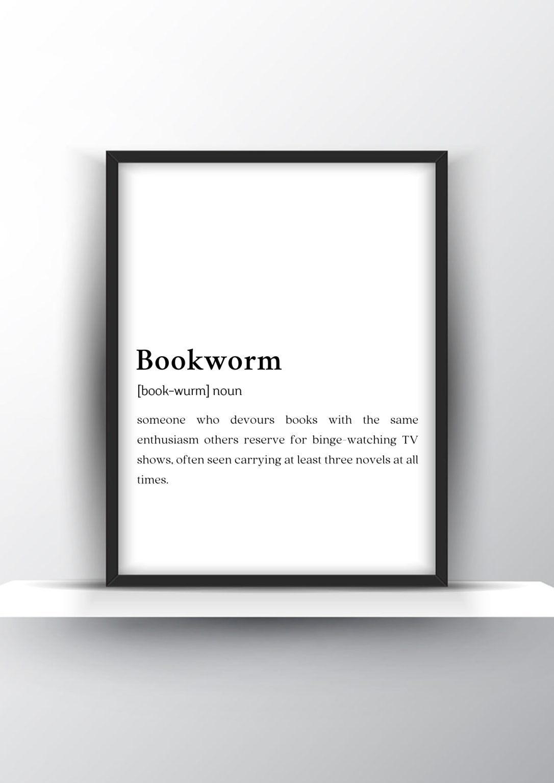 Bookworm Funny Definition Printable Wall Art - Shark Printables