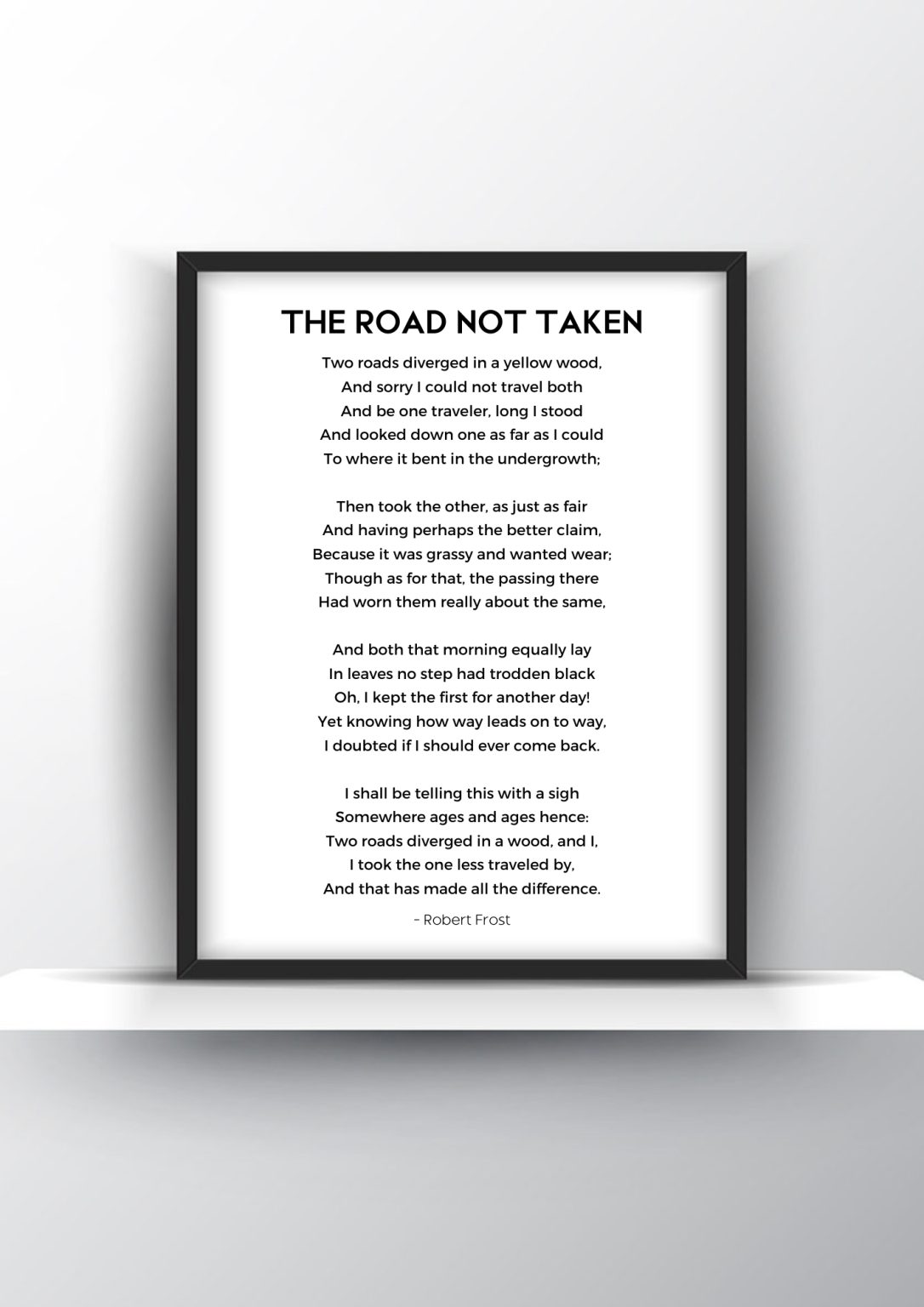 The Road Not Taken Poem by Robert Frost Printable Wall Art - Shark ...
