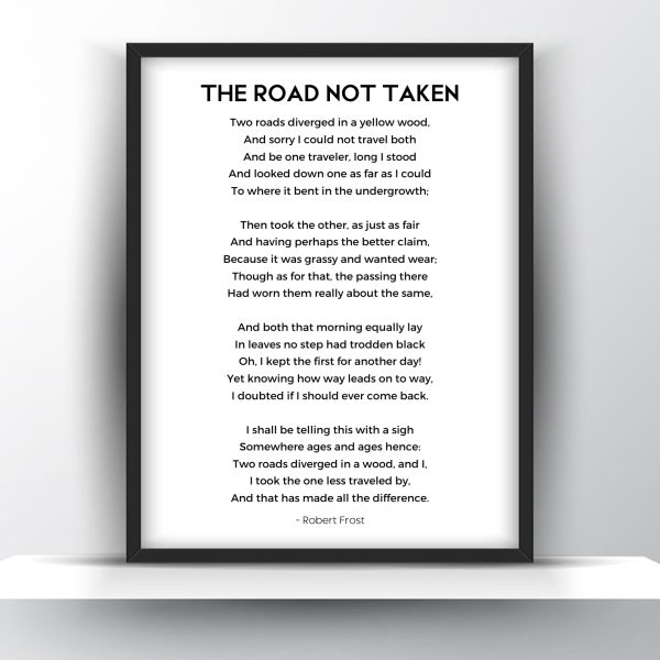 The Road Not Taken Poem by Robert Frost Printable Wall Art - Shark ...