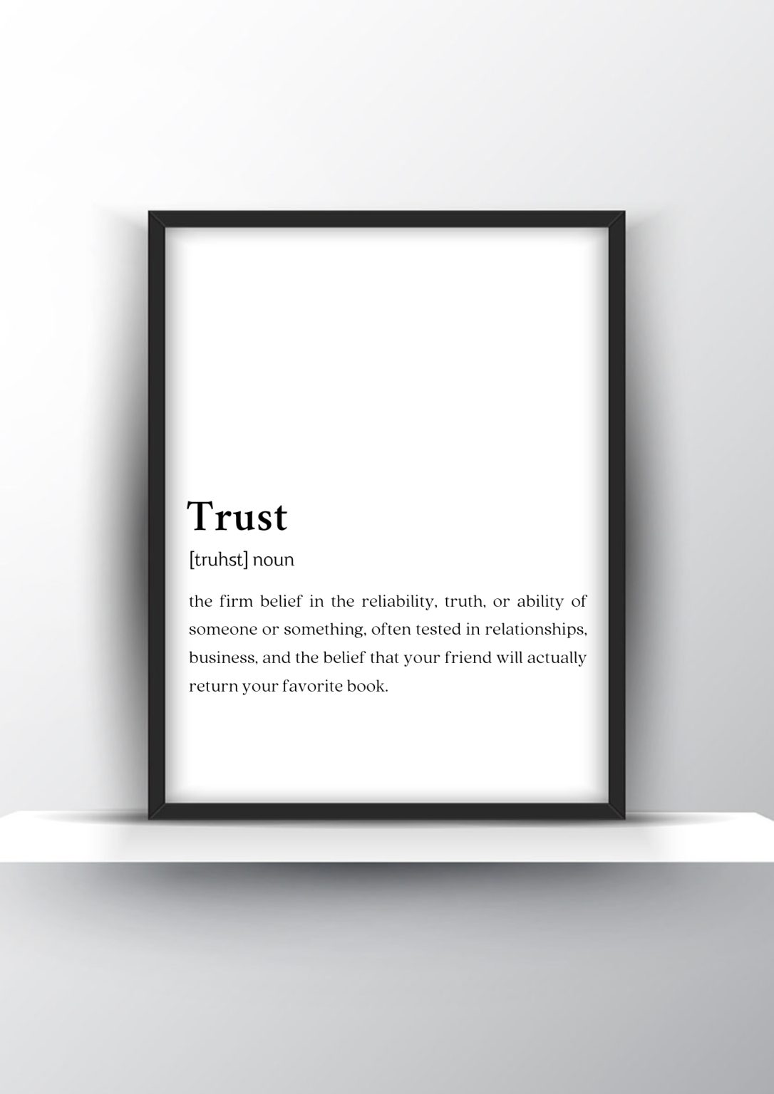 Trust Funny Definition Printable Wall Art - Shark Printables